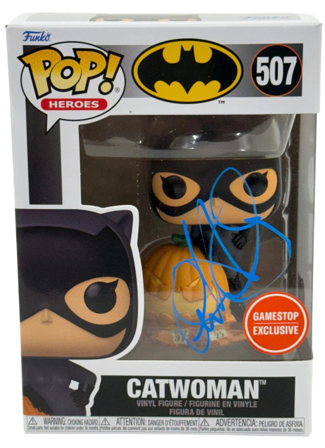 Anne Hathaway Authentic Autographed Catwoman 507 Funko Pop Figure Beckett COA