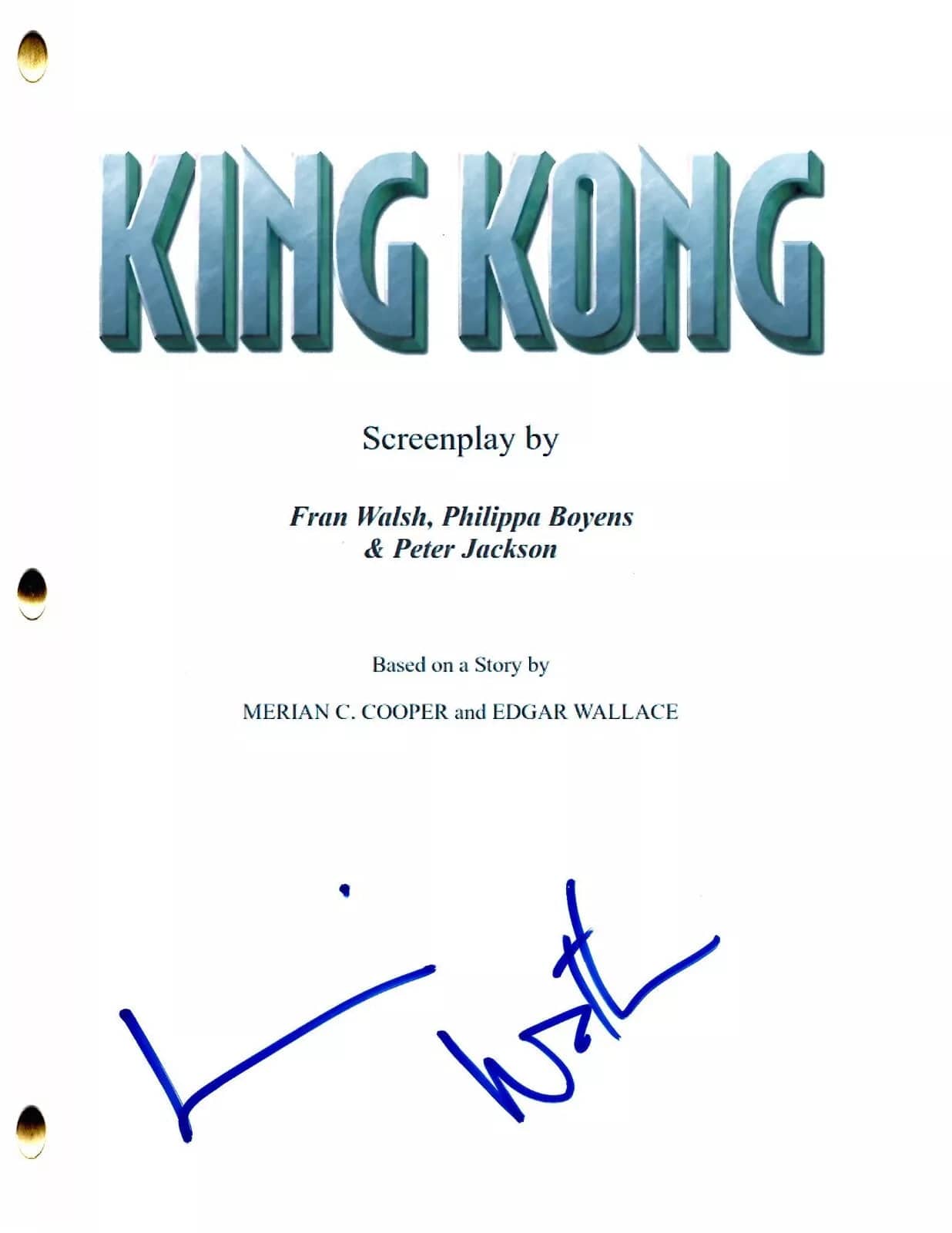 Naomi Watts Autographed King Kong Script - PTS