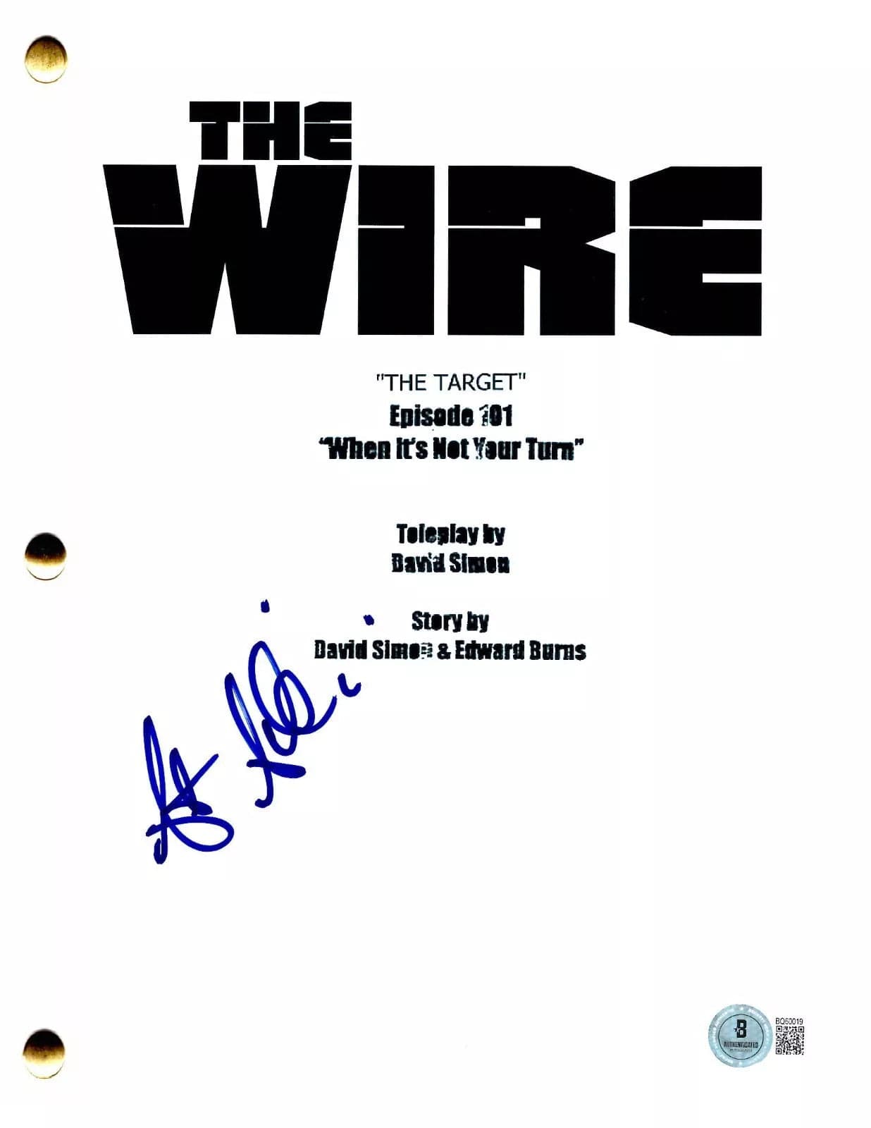 Seth Gilliam Signed The Wire Script | PTS