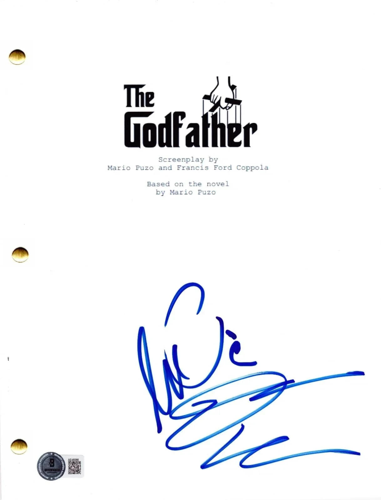 Al Pacino & Diane Keaton Authentic Autographed The Godfather Script Beckett COA