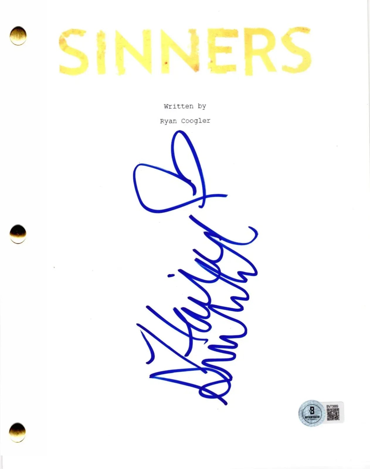 Hailee Steinfeld Autographed Sinners Script | PTS