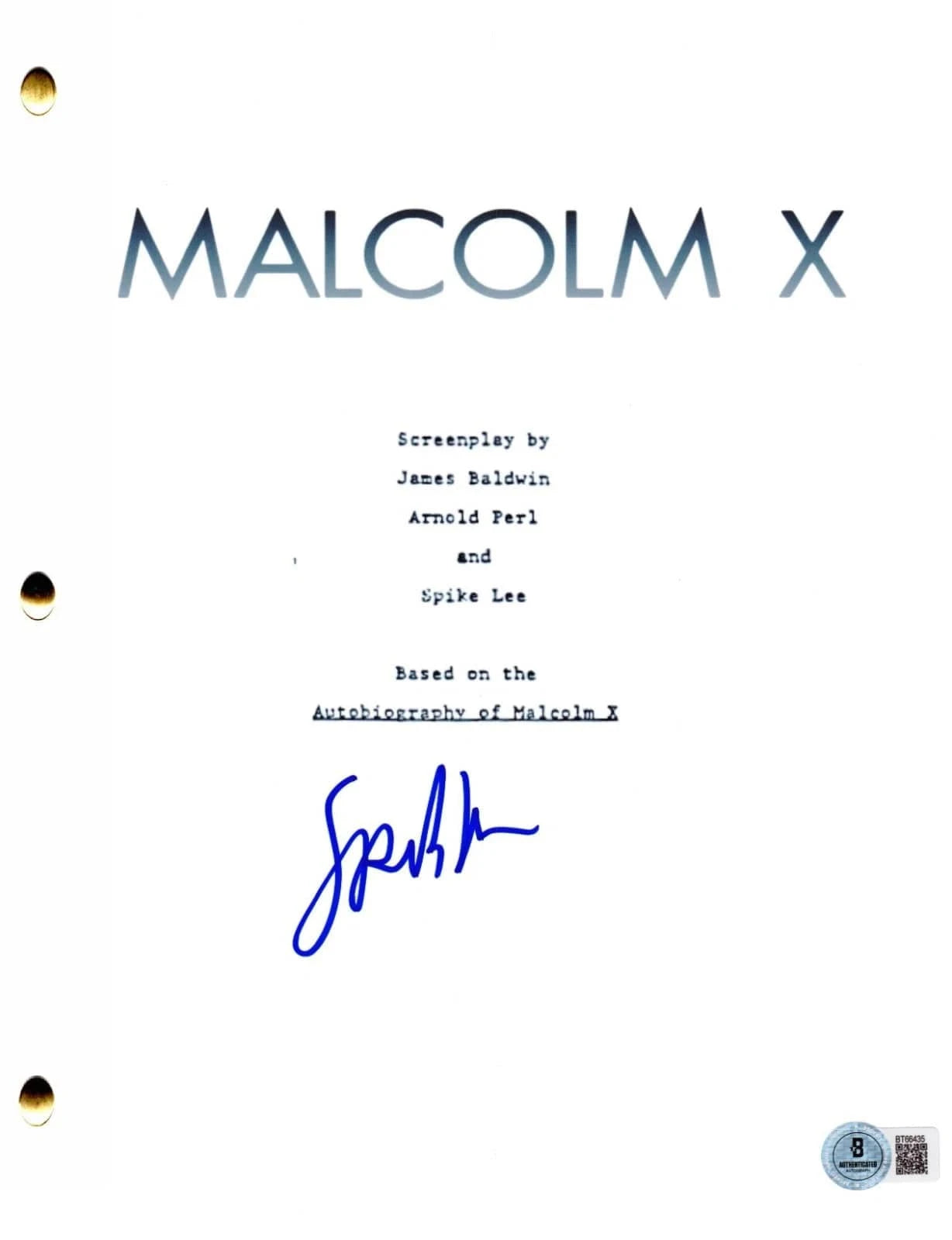 Spike Lee Autographed Malcolm X Script - PTS
