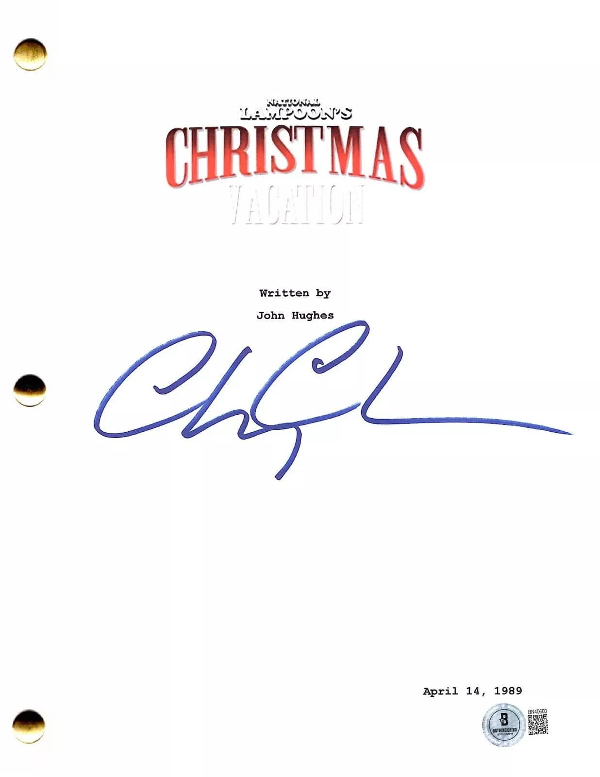 Chevy Chase Autographed Script | Beckett COA