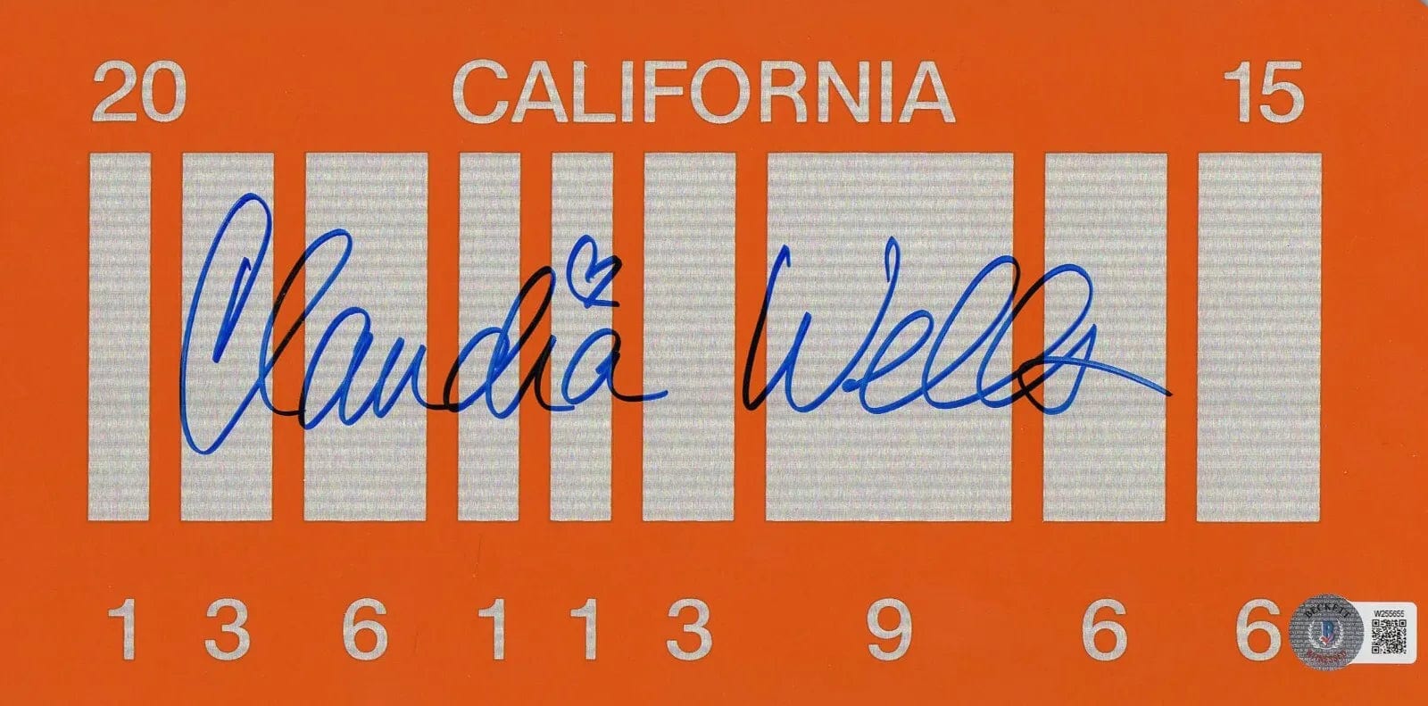 Claudia Wells Signed License Plate - Beckett COA