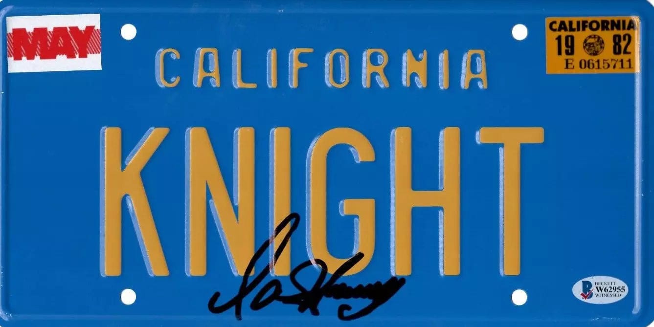 David Hasselhoff Signed License Plate - Beckett COA
