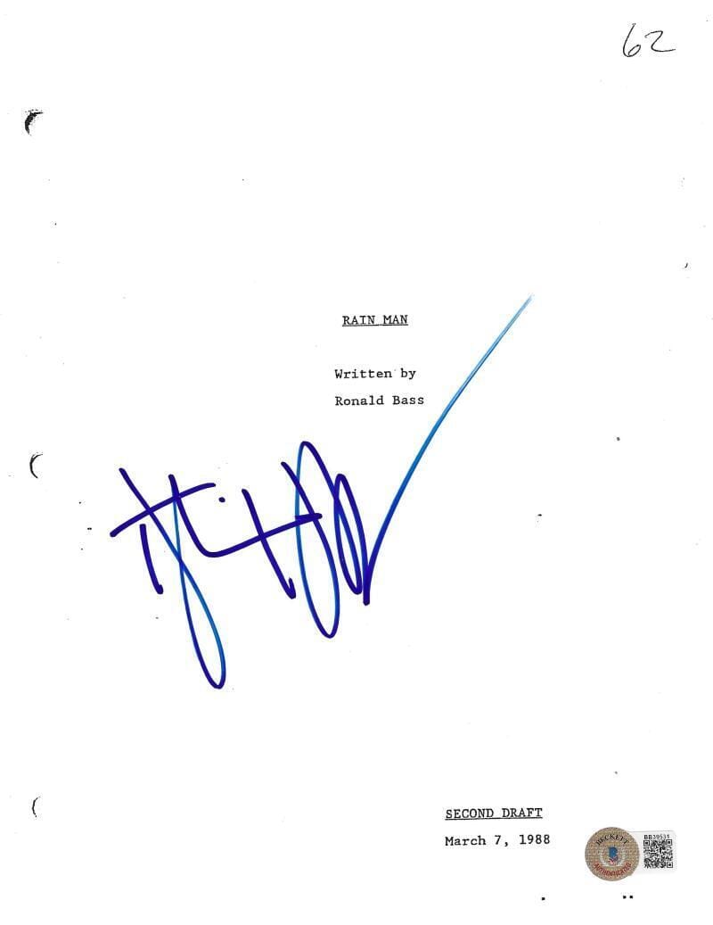 Dustin Hoffman Autographed Rain Man Script | Beckett COA