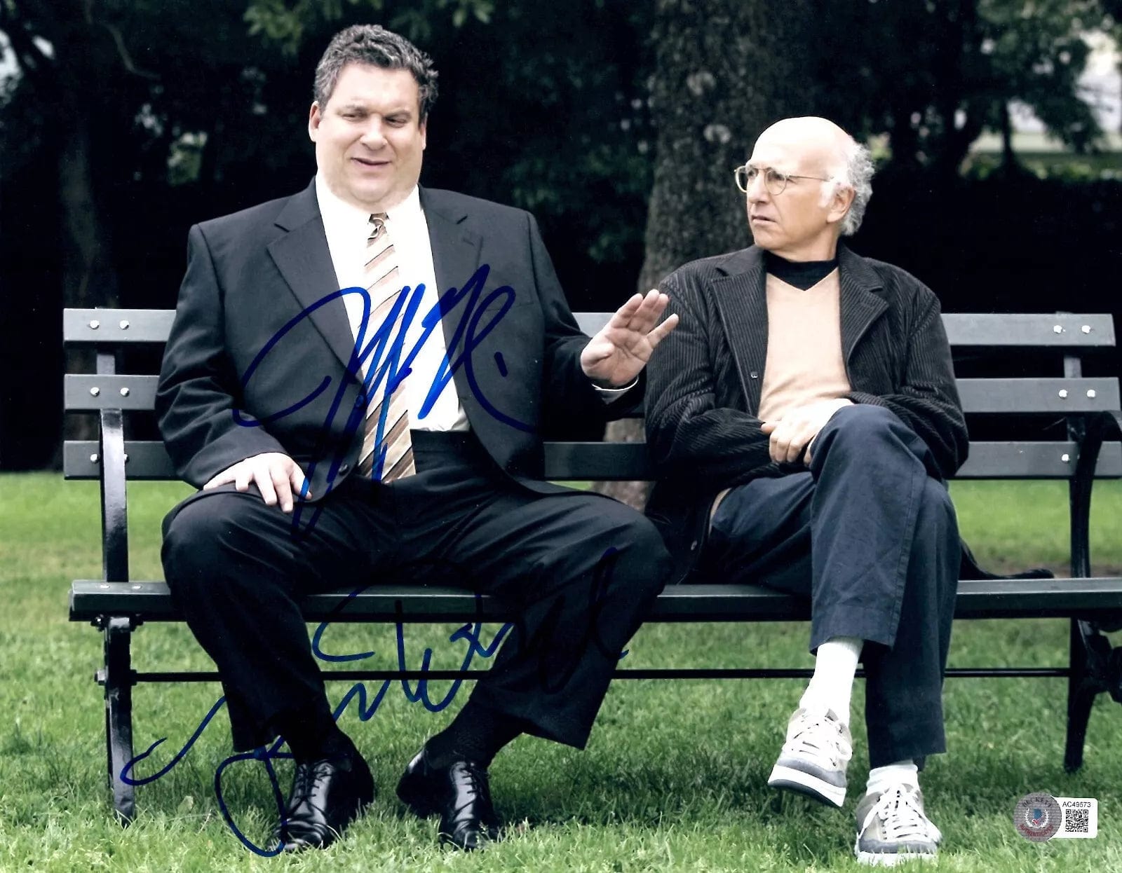 Larry David & Jeff Garlin Signed 11x14 Photo | PTS