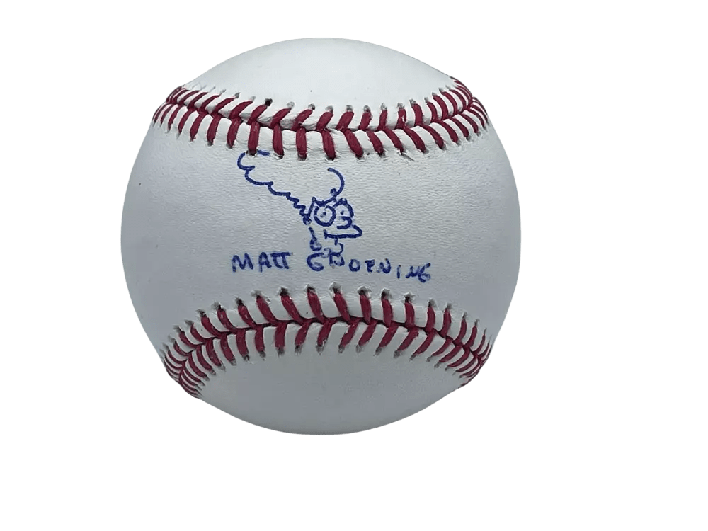 Matt Groening Signed Baseball | PTS COA - The Simpsons