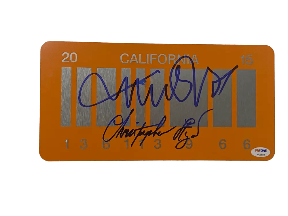 Michael J Fox & Christopher Lloyd Autographed License Plate