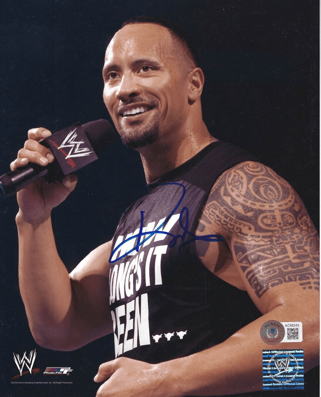 The Rock Dwayne Johnson Signed 8x10 Photo - Beckett COA