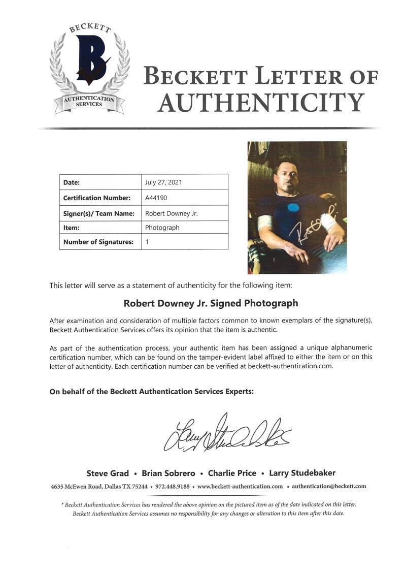 Robert Downey Jr Authentic Autographed 11x14 Photo – Prime Time Signatures
