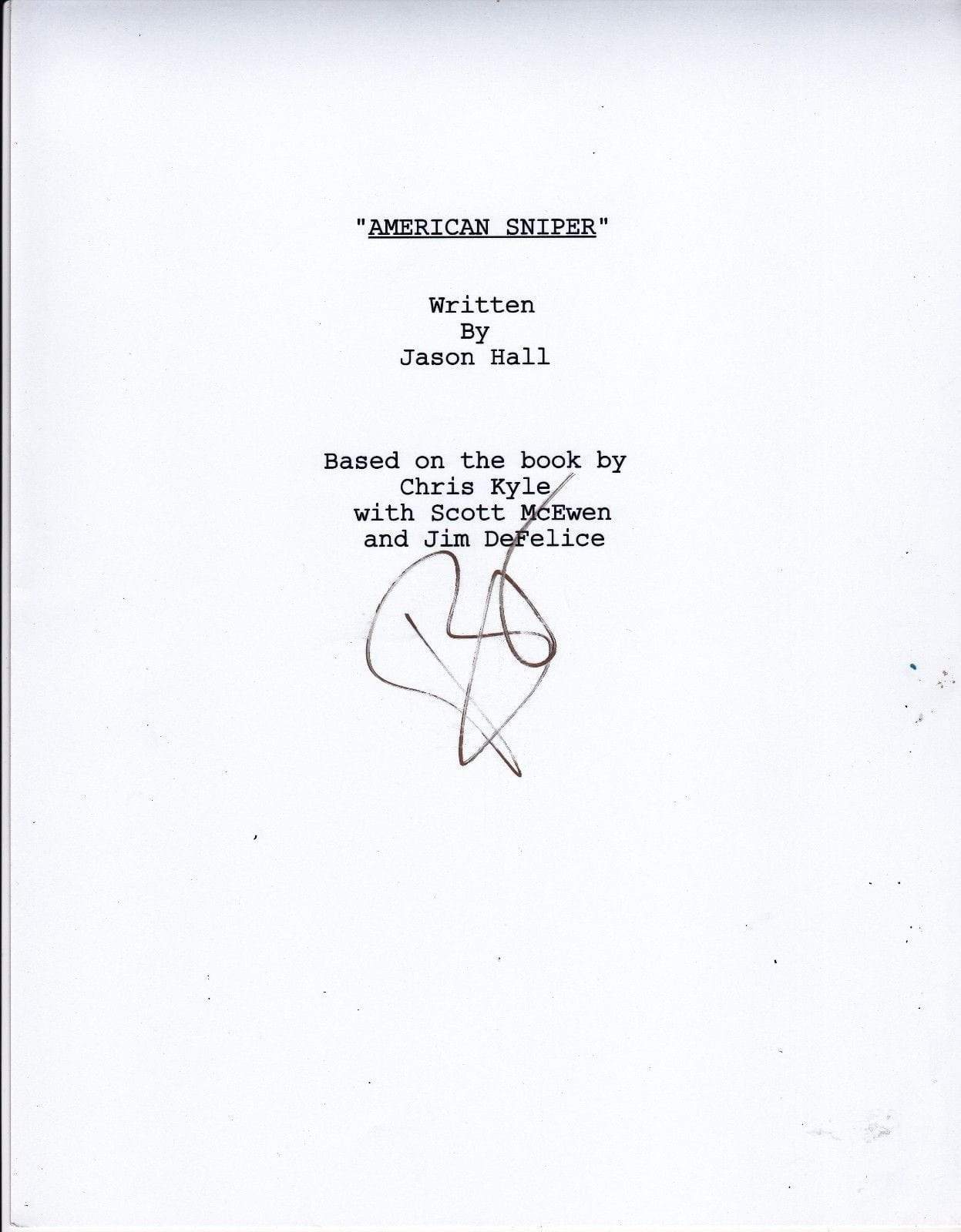 Bradley Cooper Authentic Autographed 'American Sniper' Script – Prime ...