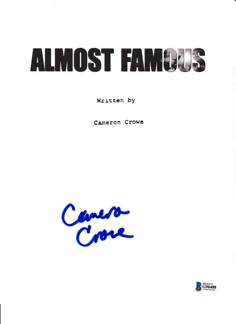 Cameron Crowe Authentic Autographed Almost Famous Script Beckett