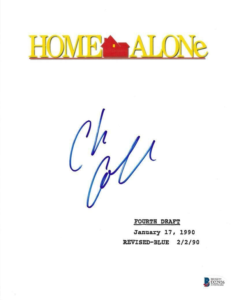 Chris Columbus Authentic Autographed Home Alone Script Beckett