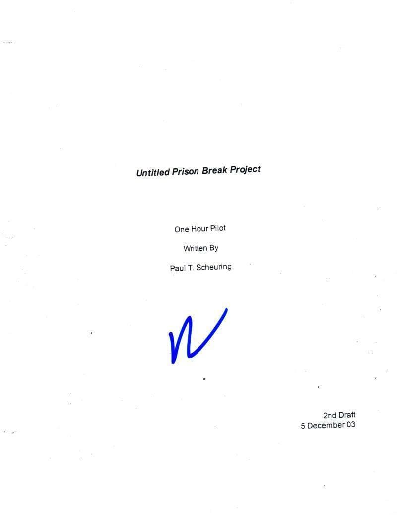 Dominic Purcell Authentic Autographed Prison Break Script COA