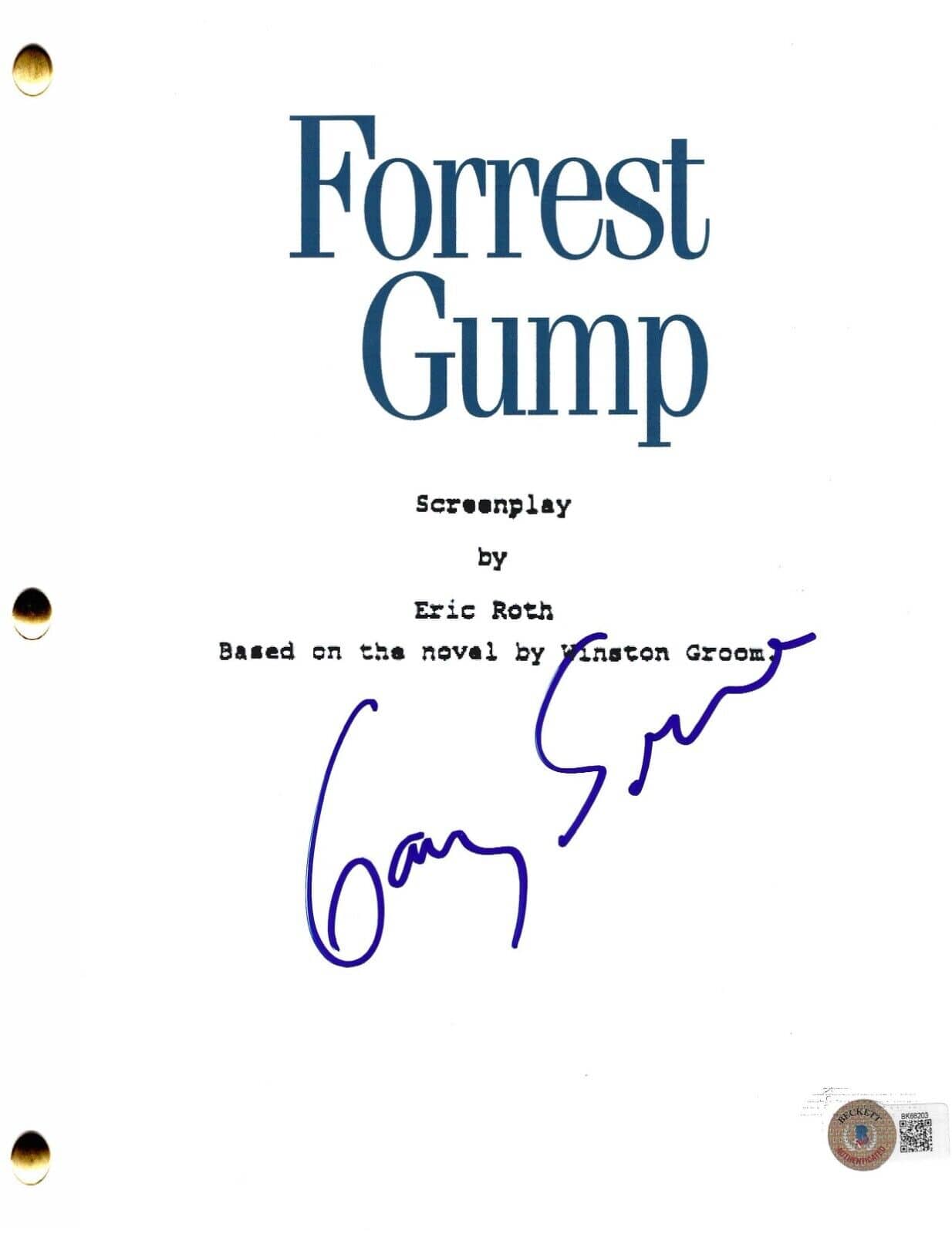 Gary Sinise Autographed Forrest Gump Script | Beckett COA