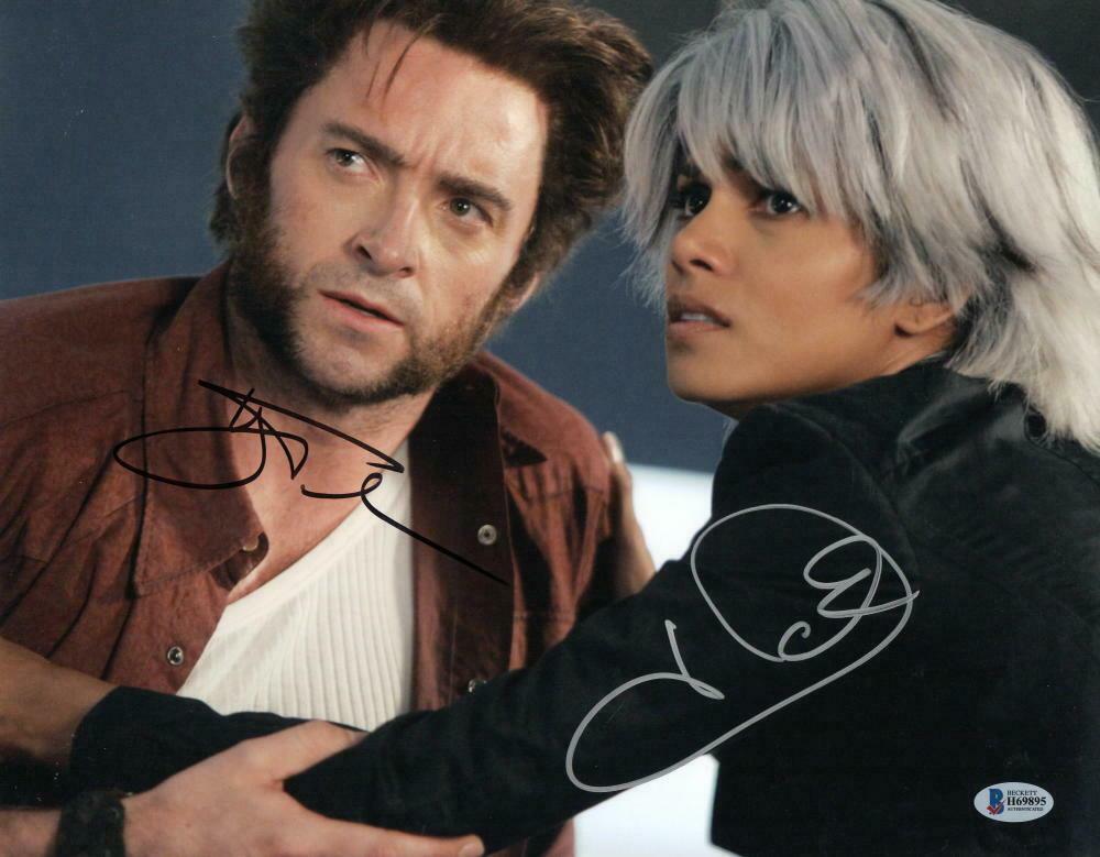 Halle Berry & Hugh Jackman Signed 11x14 Photo - Beckett
