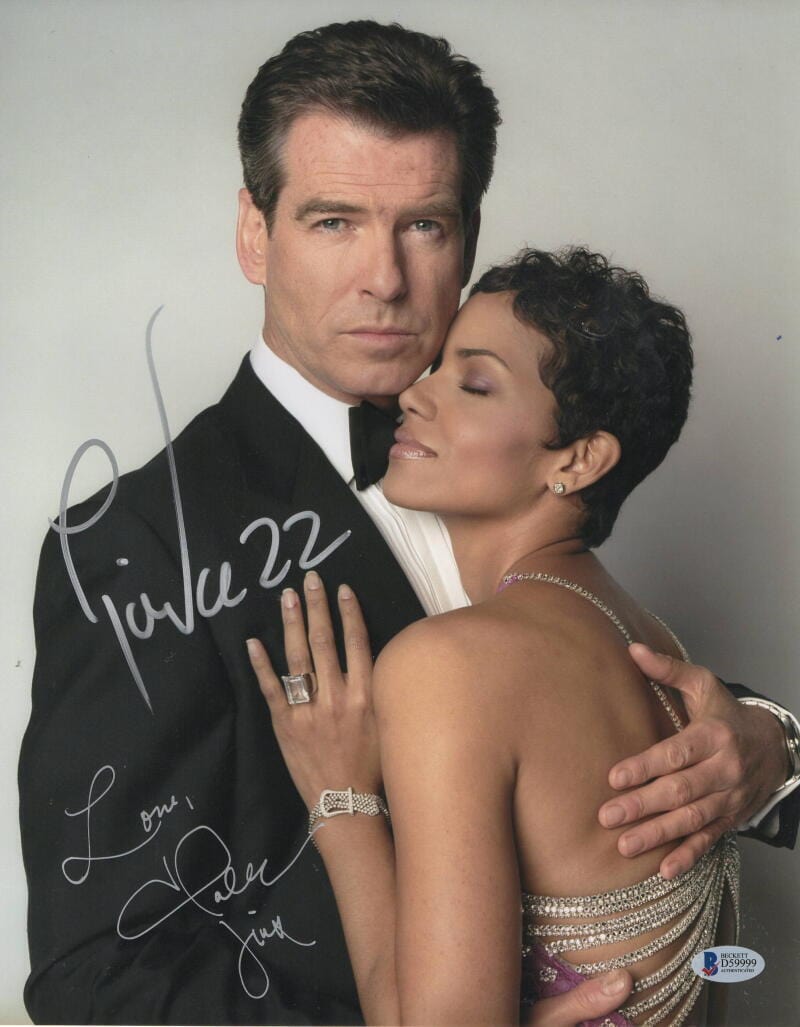 Halle Berry & Pierce Brosnan Autographed 11x14 Photo
