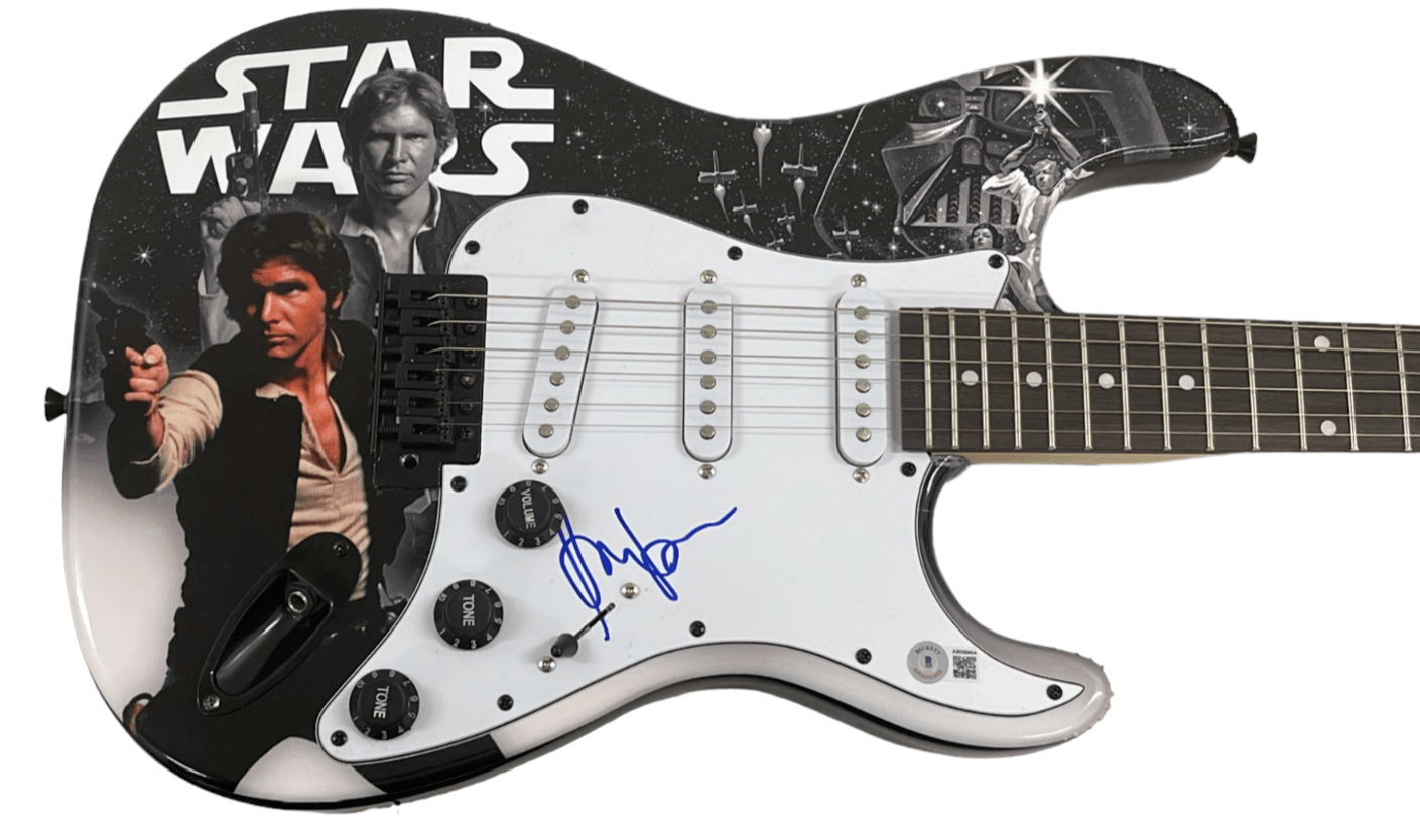 Harrison Ford Authentic Autographed Star Wars Guitar Beckett COA