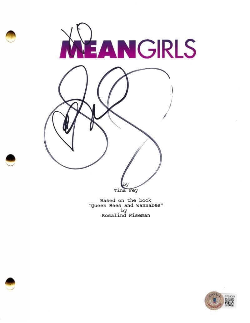 Lindsay Lohan Signed Mean Girls Script - Beckett COA